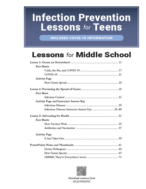 Infection Prevention Lessons for Teens Includes COVID-19 Information ...