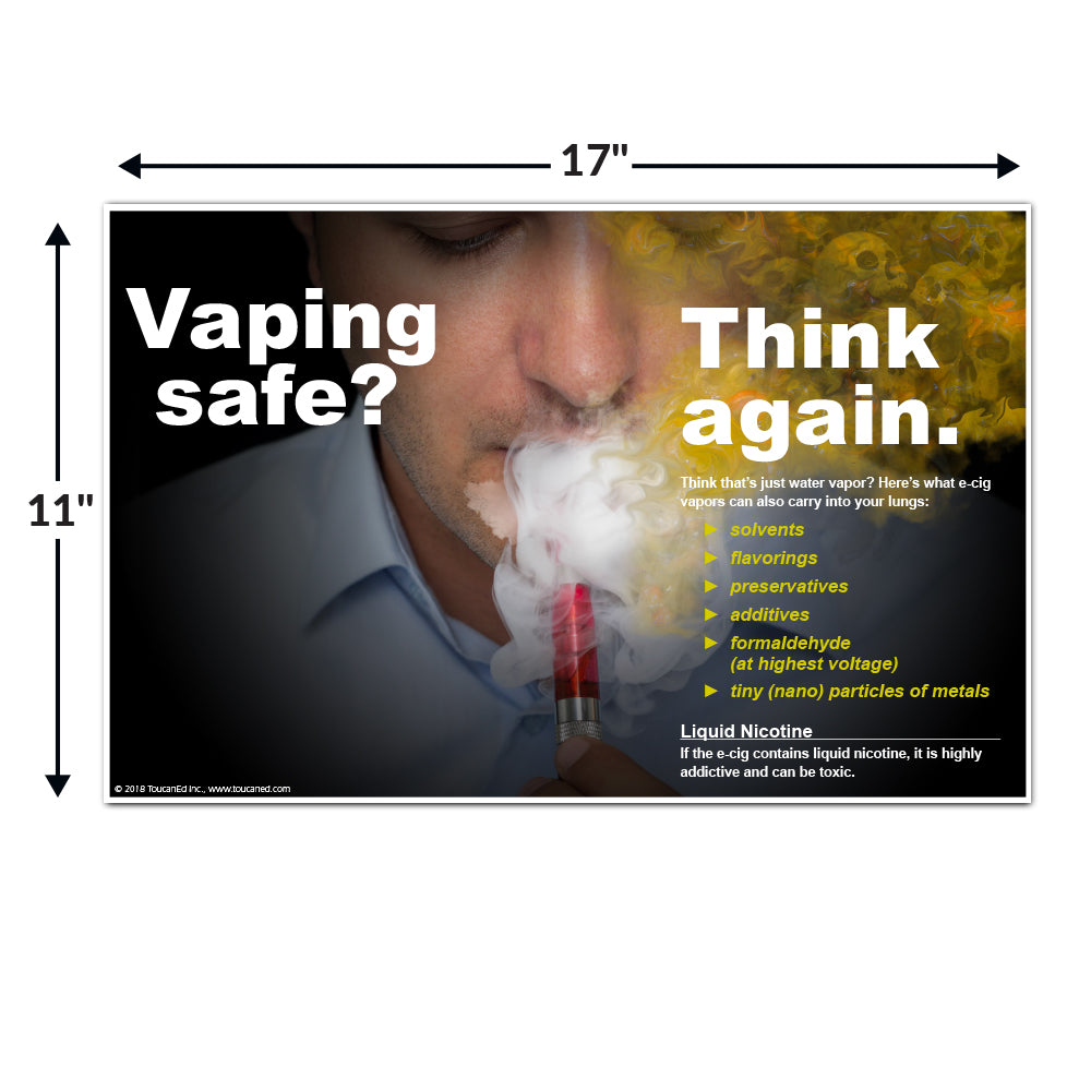 Vaping Safe? Think Again. Man Poster and/or Fact Cards – ToucanEd